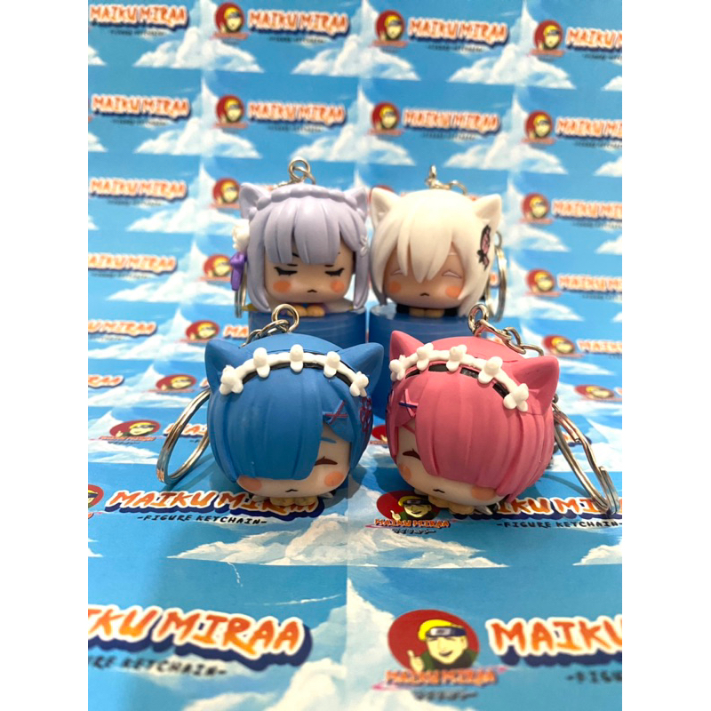 Jual Figure Keychain / Gantungan Kunci Re zero Sleeping Neko rem ram ...