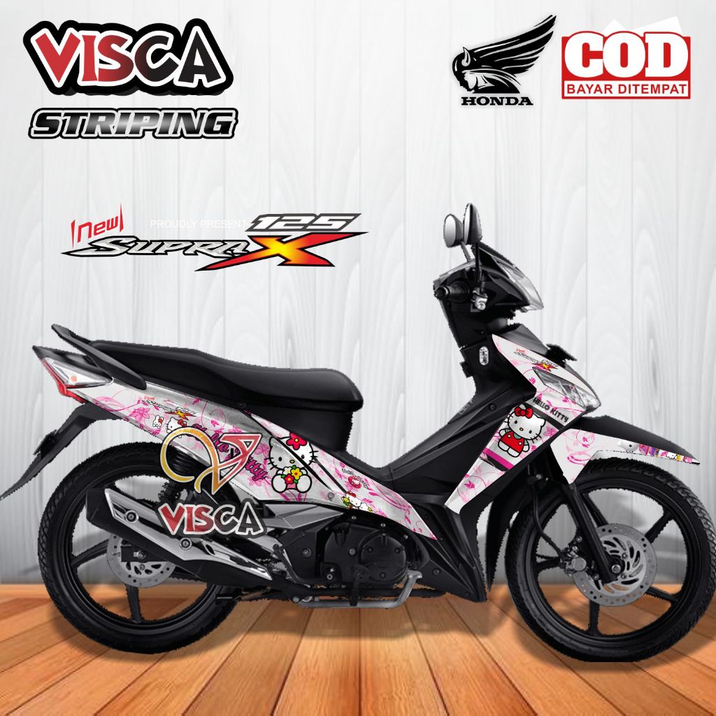 Jual Stiker Striping Supra X 125 Fi Variasi Hello Kitty | Shopee Indonesia