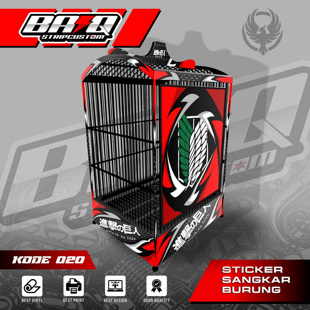 Jual STICKER DECAL SANGKAR KOTAK - DECAL SANGKAR BURUNG KOTAK EBOD ATTACK ON TITAN EB020 ...
