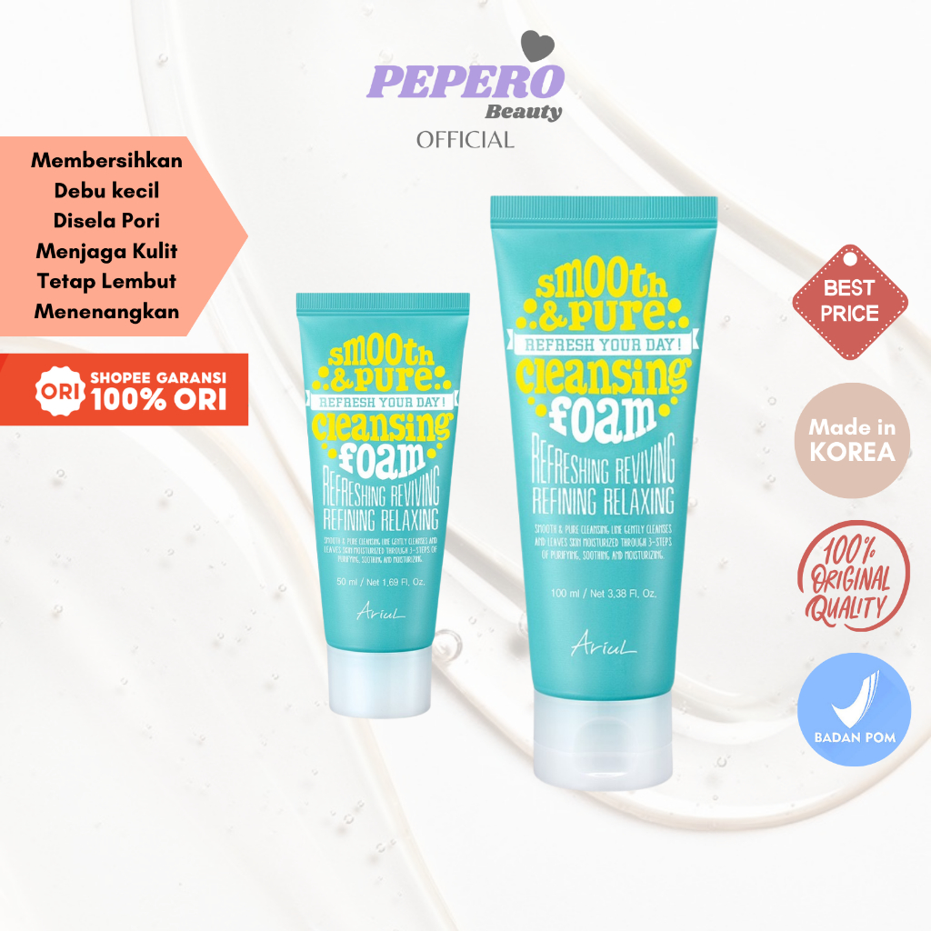 Jual ARIUL Smooth & Pure Cleansing Foam | Shopee Indonesia