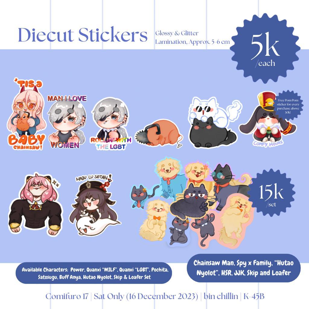 Jual Glitter Sticker Buff Anya, Hutao Nyolot & Satosugu Meng - Various ...
