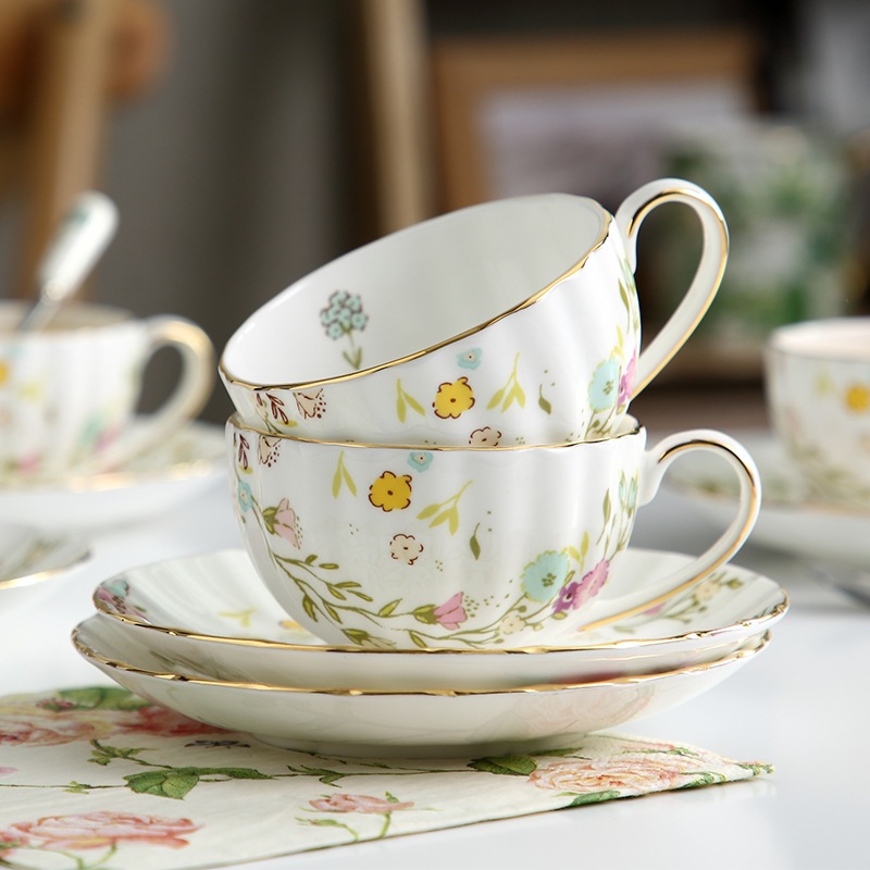 Jual (LH) MUG SET BAHAN KERAMIK MOTIF BUNGA FLORA GIFT SET TEH KOPI ...