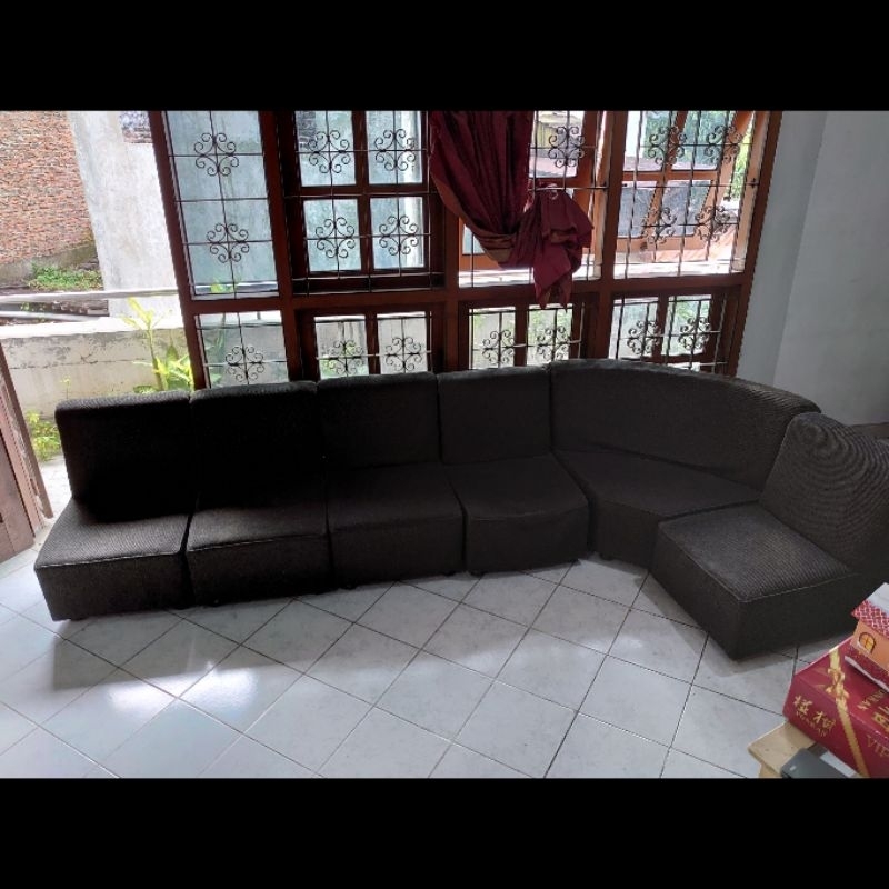 Jual Sofa L Classic Hitam Minimalis 6 Seater | Shopee Indonesia