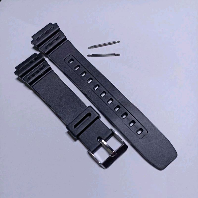 Jual STRAP TALI JAM CASIO WR-100M WR100M WR100-M LUG 18MM WARNA HITAM ...
