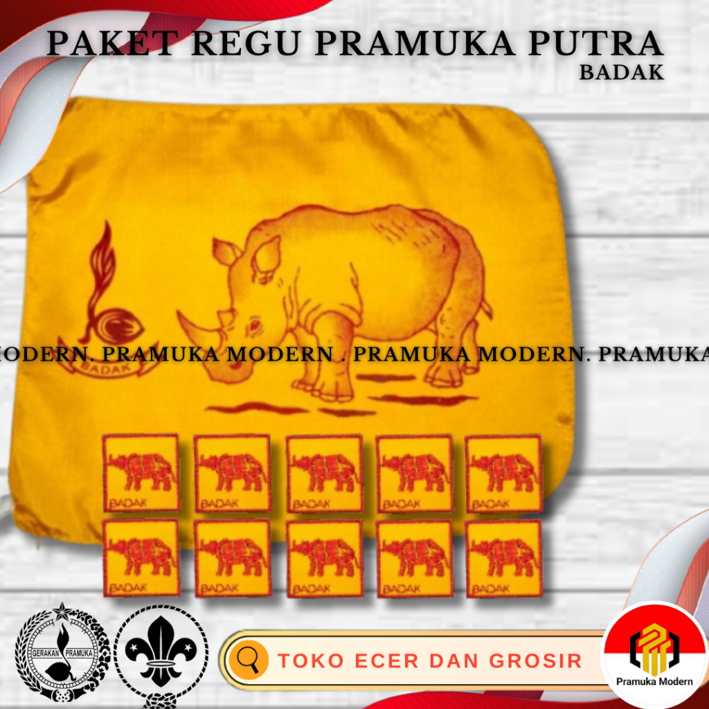 Jual Paket Regu Badak (1 Bendera regu + 10 tanda regu ) Paket hemat ...