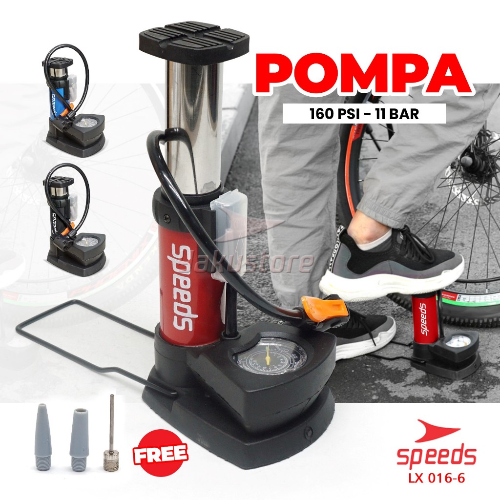 Jual SPEEDS Mini Foot Pump Portable High Pressure-Pompa Angin Kaki ...