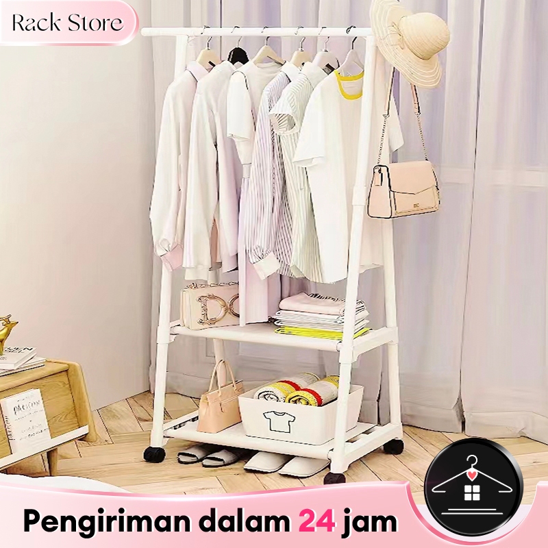 Jual Triangle stand hanger 160cm Rak gantungan baju Besi Rak baju Rak ...