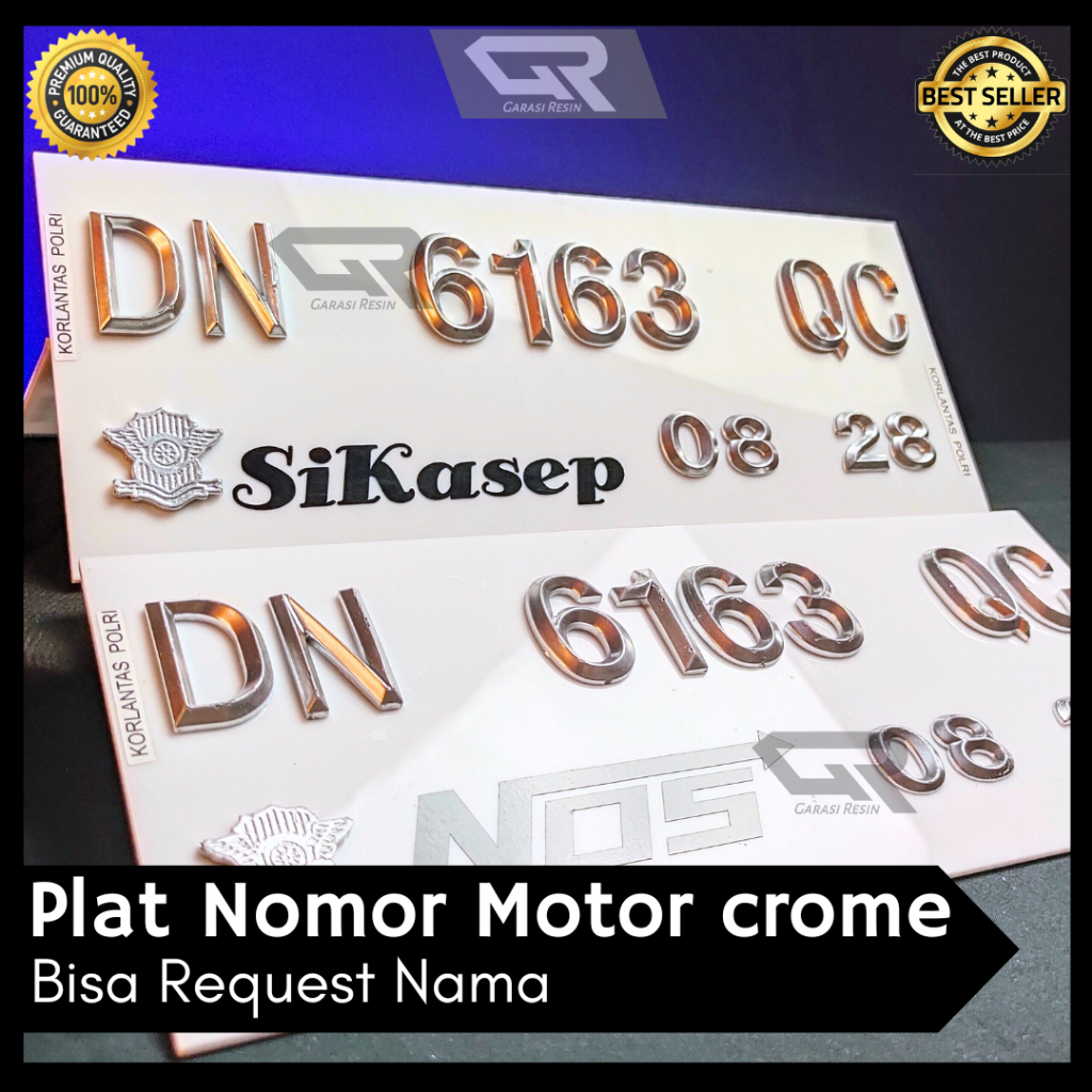 Jual Plat Nomor Motor Akrilik Timbul Lancip Segilima Crome, Bisa ...