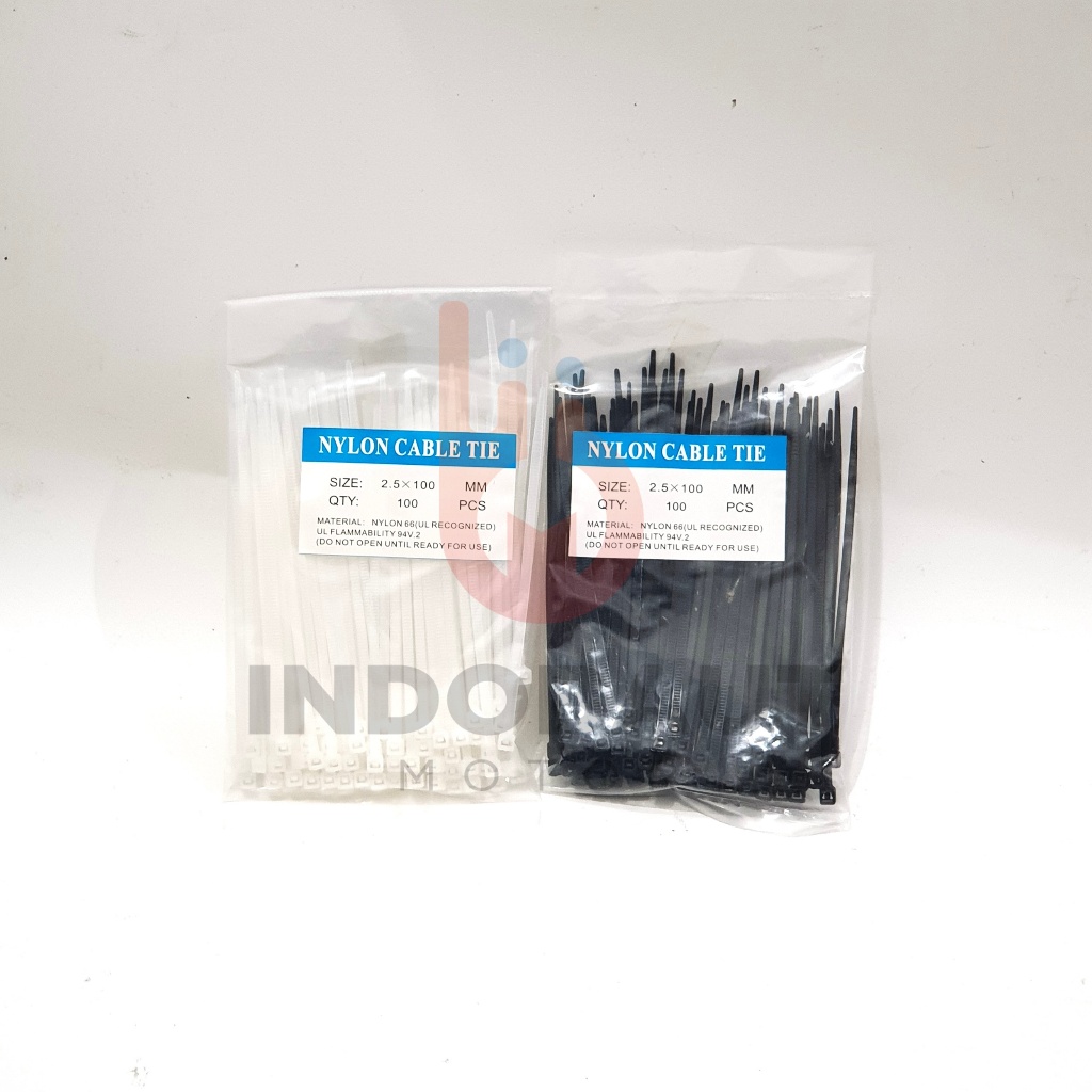Jual Kabel Tis 2,5 x 10CM 15CM 20CM Hitam Putih Cables Ties Tali Nylon ...