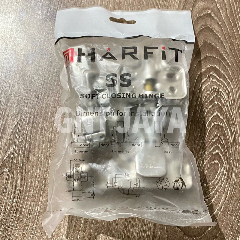 Jual Engsel HARFIT SS soft closing hinge 1Pasang (2pcs) Slow motion ...
