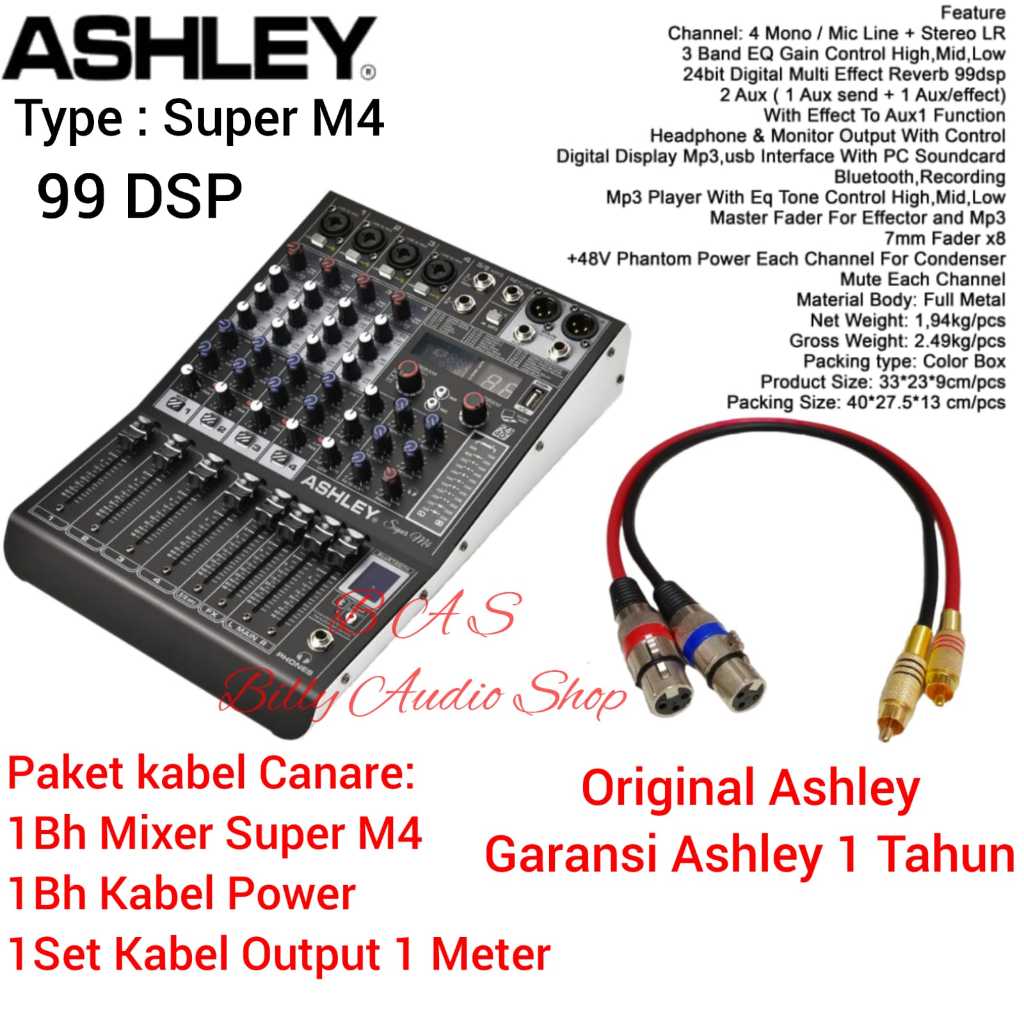 Jual ASHLEY MIXER AUDIO SUPER M 4 DAN SUPER M 6 ASHLEY SUPER M4 / M6 (6 ...