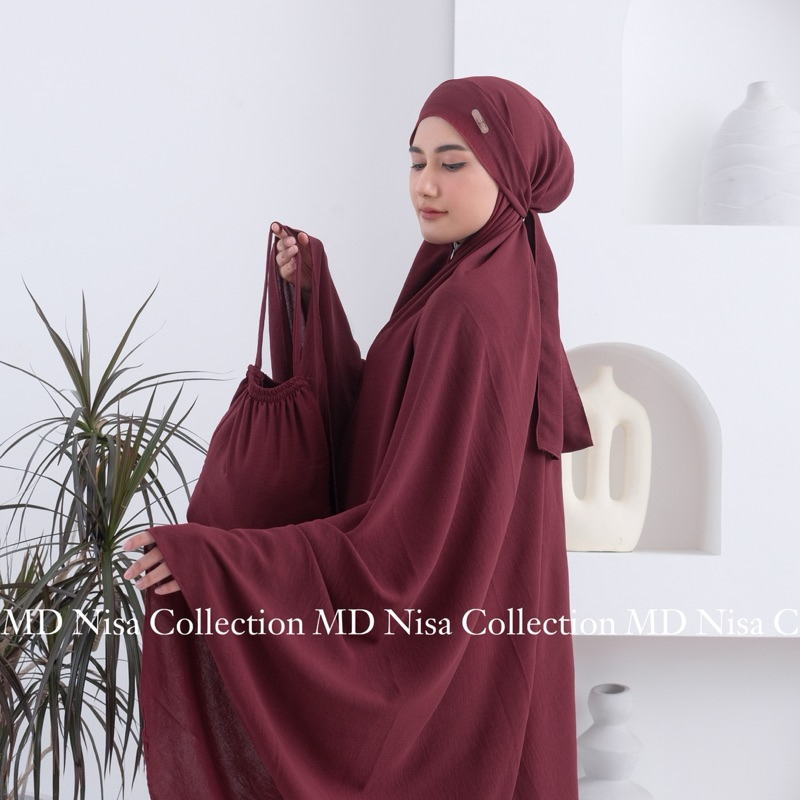 Jual MD NISA - Mukena Dewasa Polos 3in1 Crinkle Airflow Premium Kamelaa Series Pouch Cantik ...