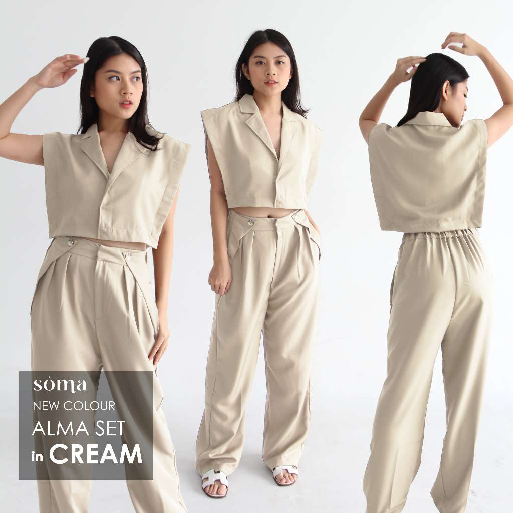 Jual ALMA SET - Setelan Vest Wanita / Rompi Wanita / Oneset / Set ...