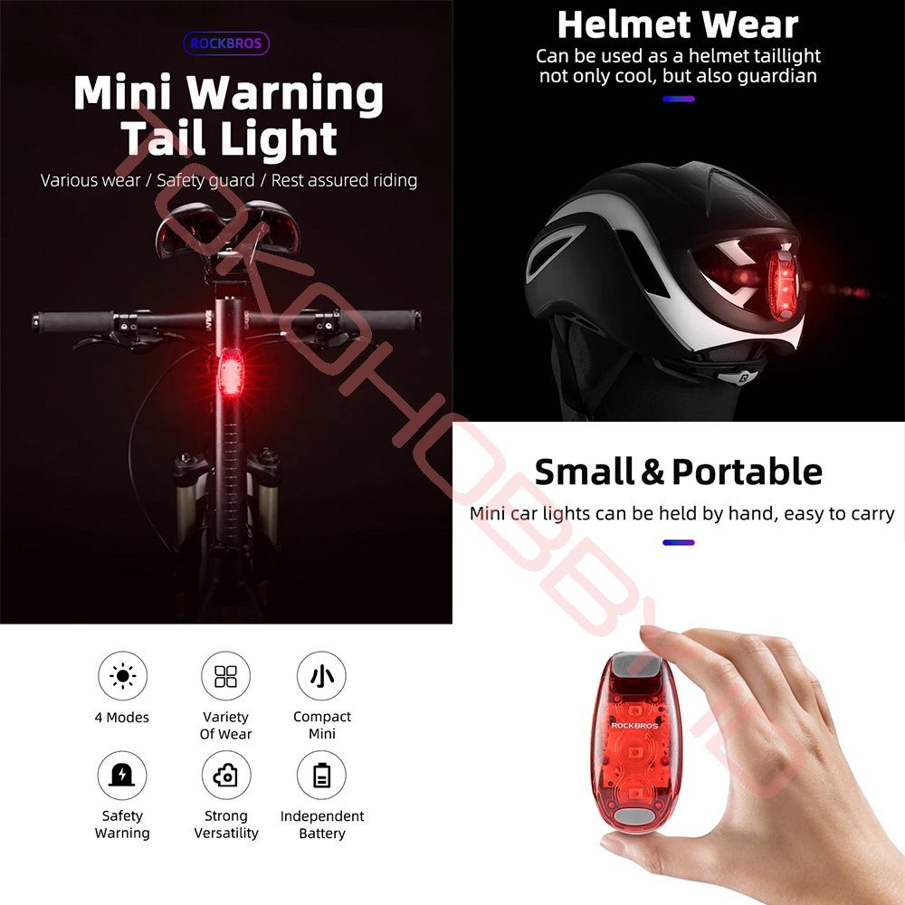 Jual Lampu Helm Sepeda Belakang Led Murah ROCKBROS ZPWD-1 Tail Light ...