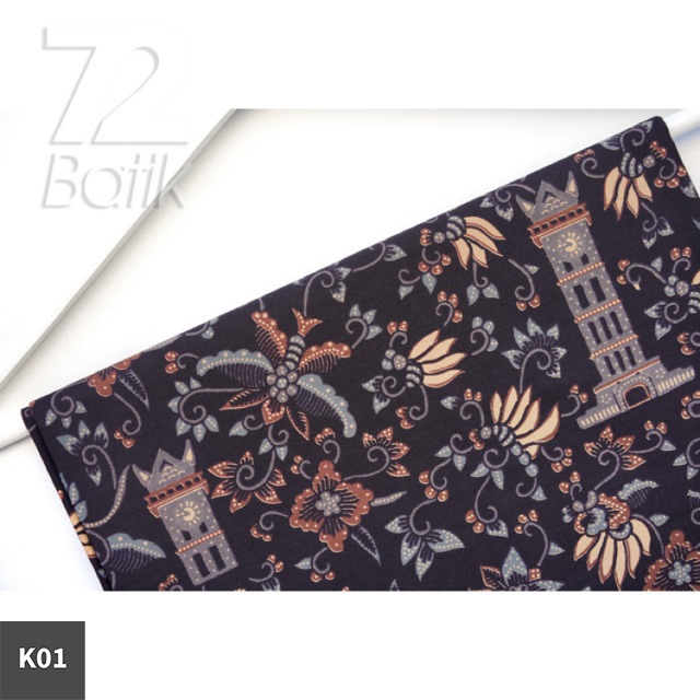 Jual JARIK BATIK Premium Bahan Katun Motif Jam Gadang Warna Black ...