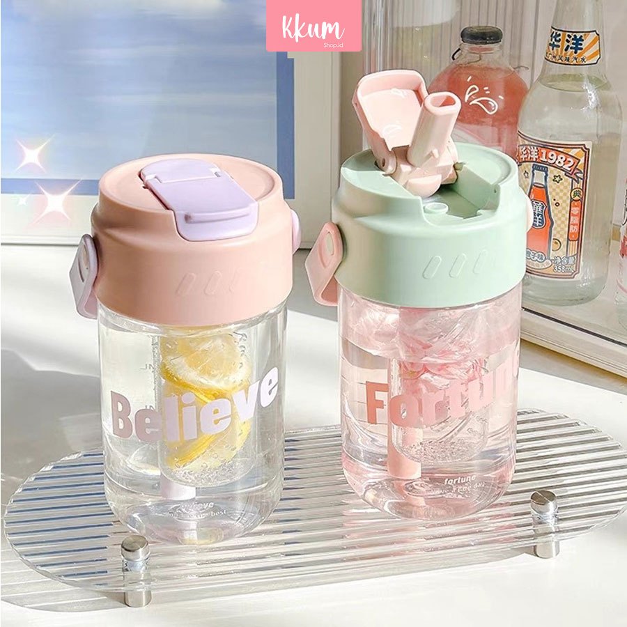 Jual Botol tumbler infused water/ Botol sedotan tumbler aesthetic ...