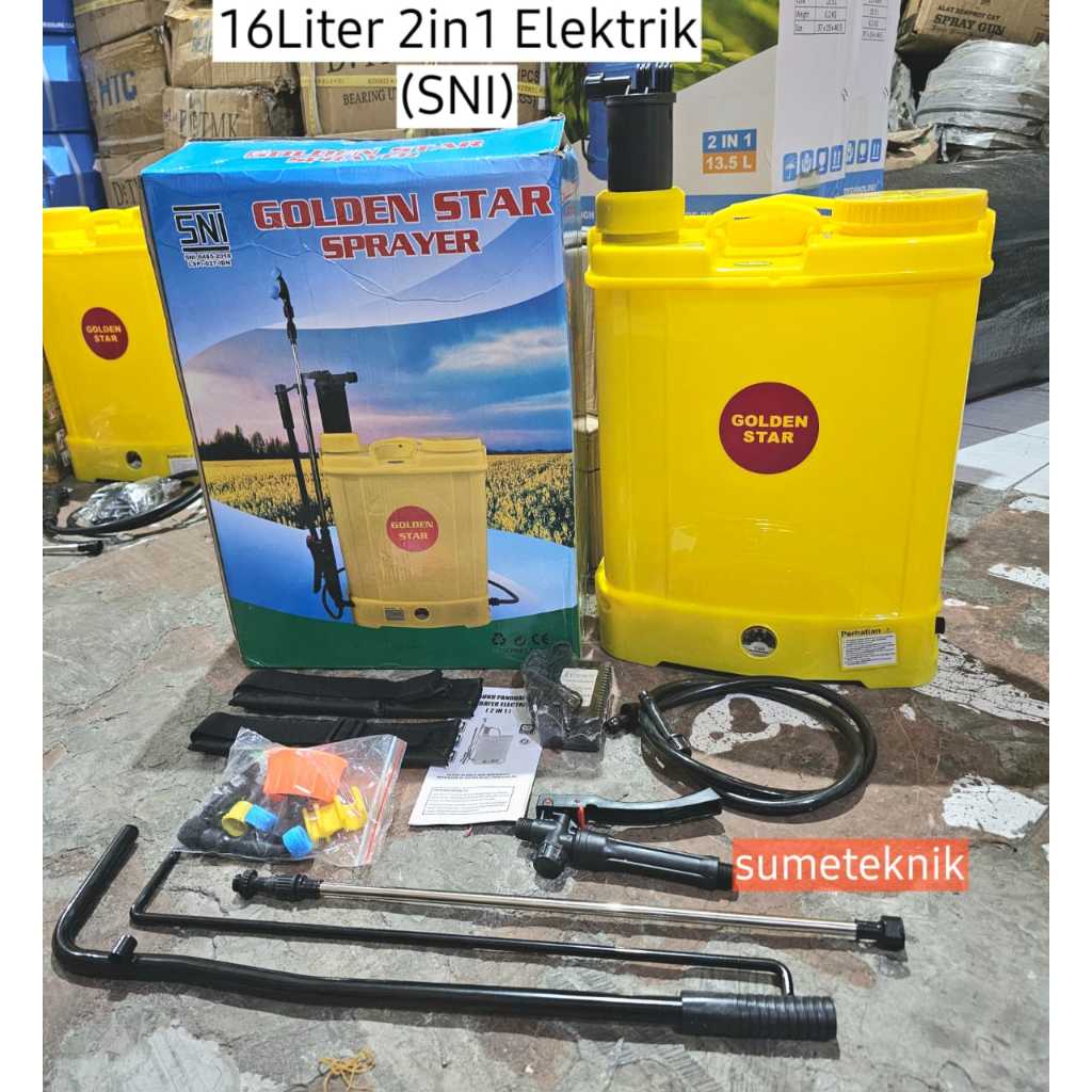 Jual Sprayer Electric 16E 2in1 Golden Star (SNI) Tangki Semprot Elektrik 16 Liter 2 Fungsi ...