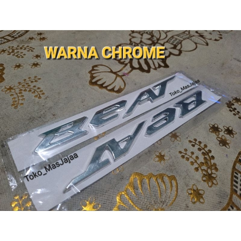 Jual Emblem motor honda beat sepasang kanan kiri / emblem beat timbul ...