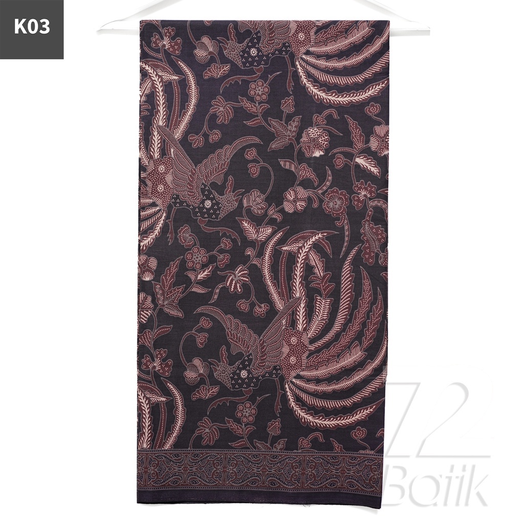 Jual KAIN BATIK KATUN Premium Motif Burung Phoenix Warna Hitam Earthy ...