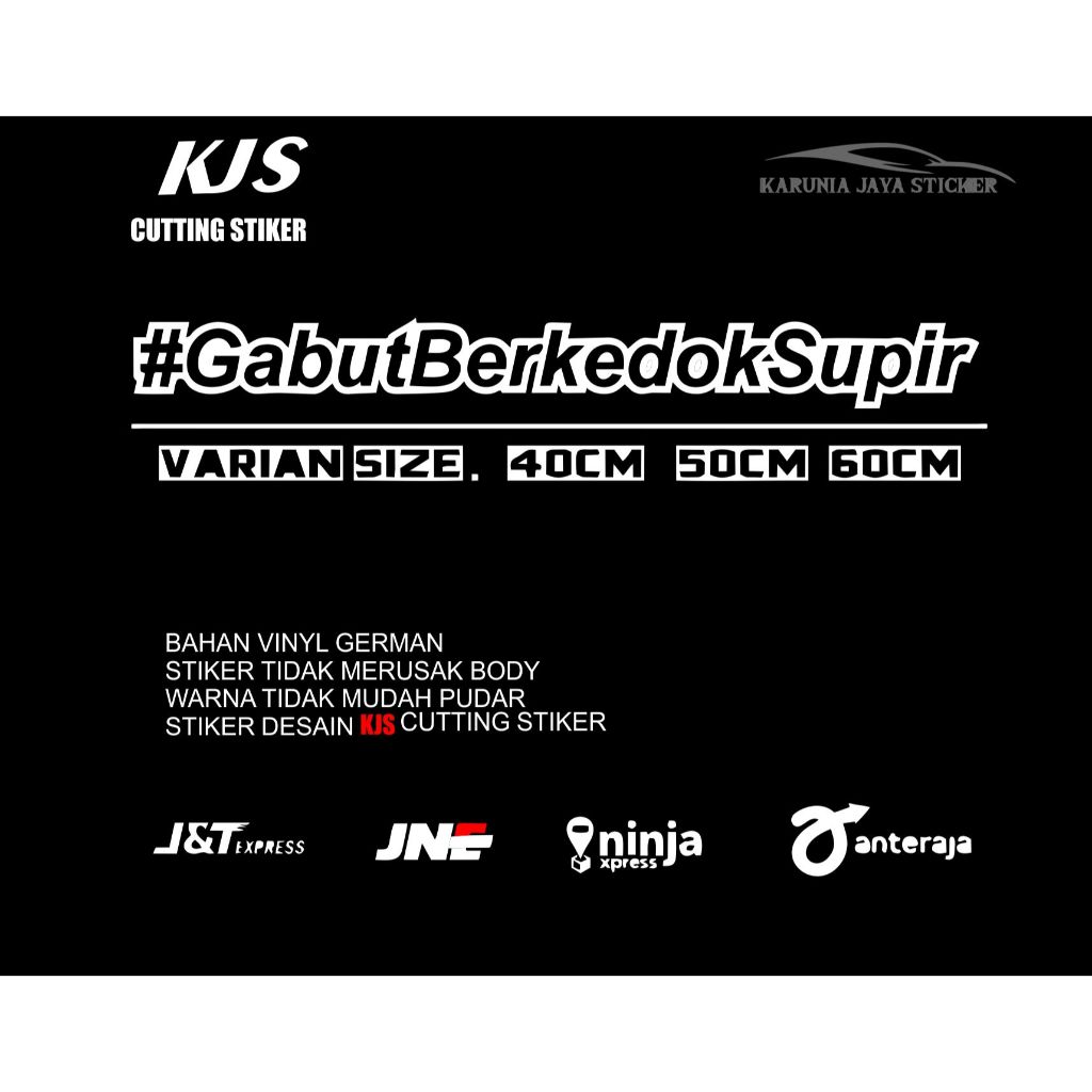 Jual Stiker cutting mobil GABUT BERKEDOK SUPIR sticker kaca mobil truk ...