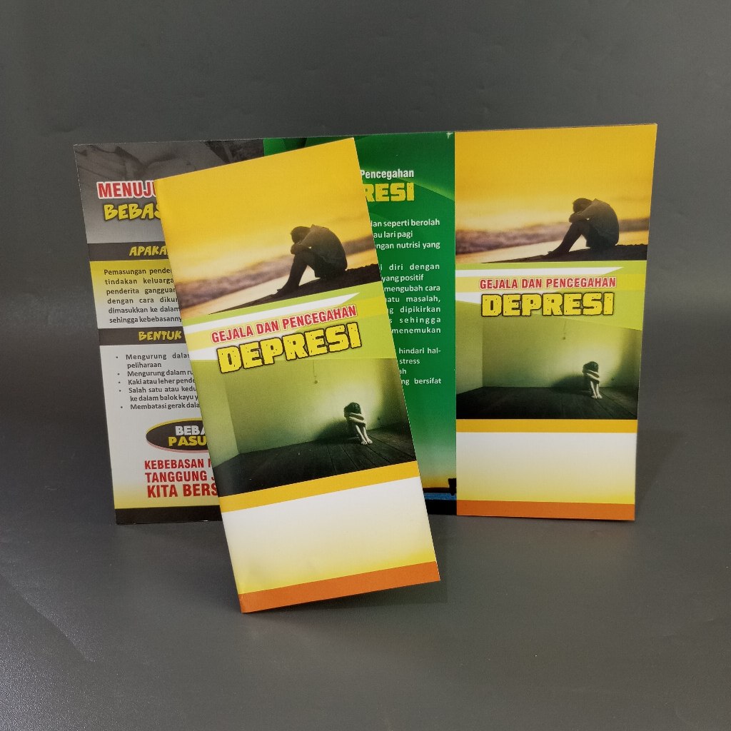 Jual Leaflet/brosur Gejala dan Pencegahan Depresi. Leaflet/brosur Kesehatan. Isi 25 Lembar ...