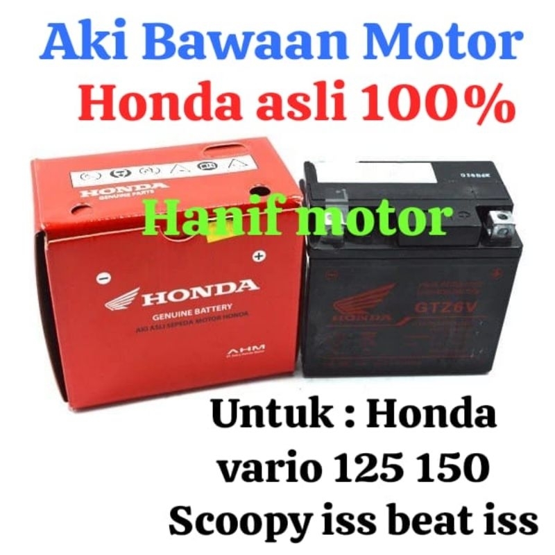 Jual aki honda genio sonic supra gtr ahm honda gtz6v asli | Shopee ...