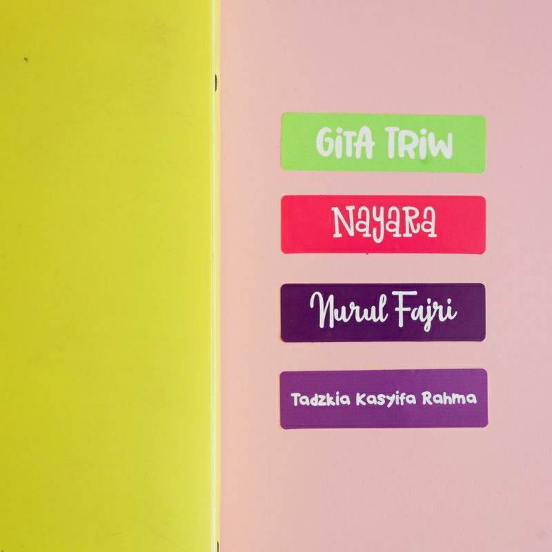 Jual Label nama Sticker nama Printing Waterproof Polos Ukuran Sedang ...