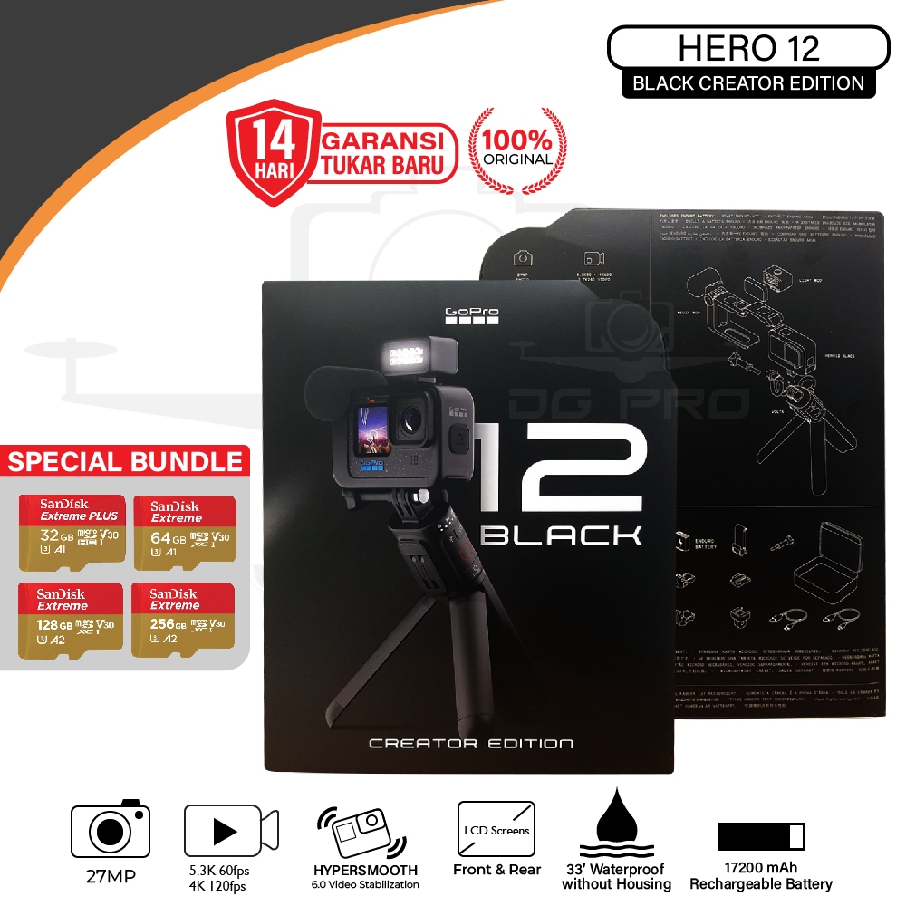 Jual GoPro Hero 12 Black Creator Edition Action Camera Go Pro Hero12 | Shopee Indonesia
