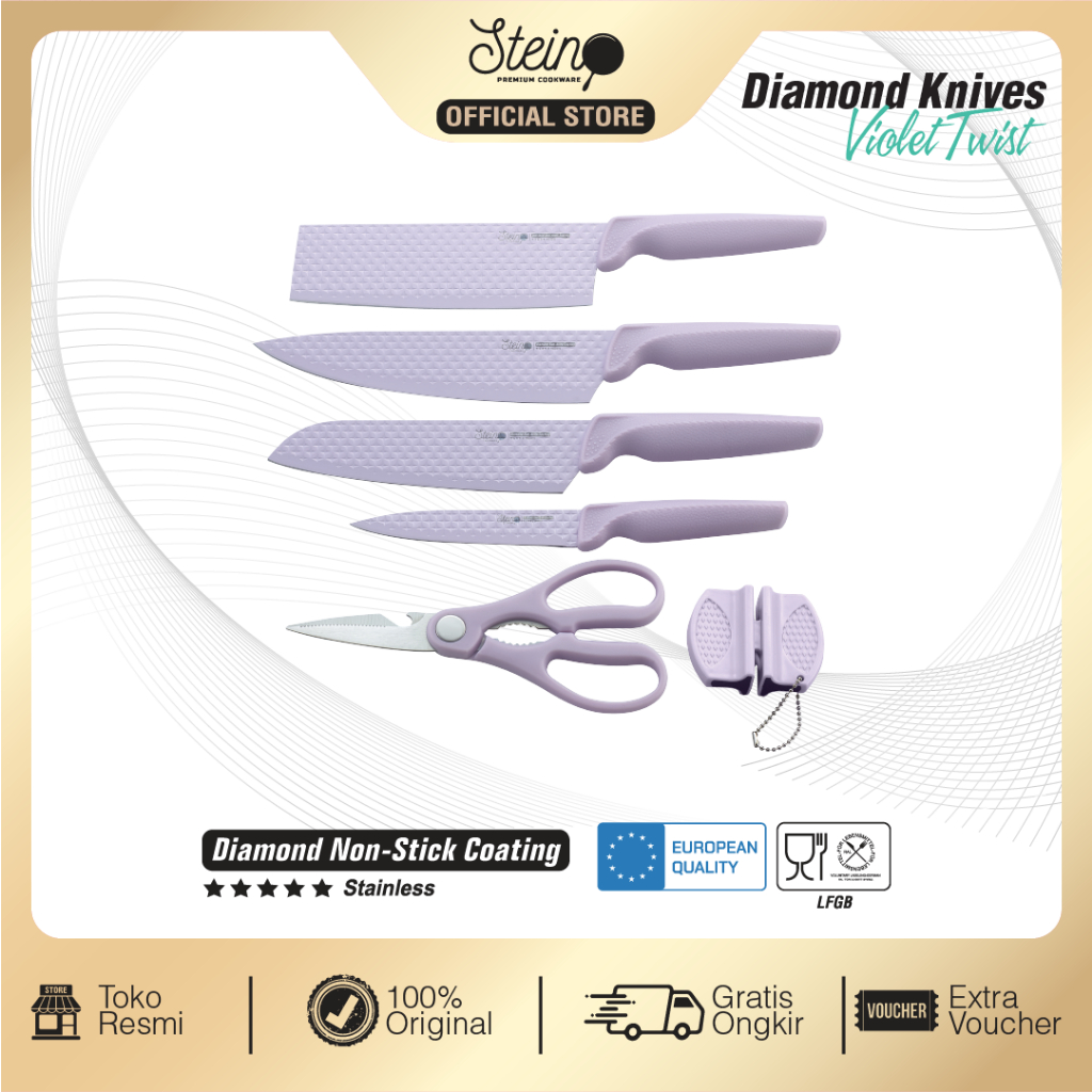 Jual STEIN Diamond Knives- Violet Twist [ 6 in 1 Pisau Set] | Shopee ...