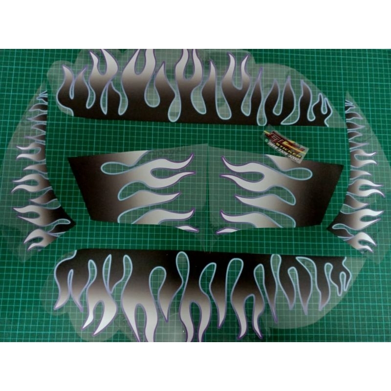 Jual STRIPING STICKER TRANSPARAN VESPA METIC DESAIN MOTIF API | Shopee ...