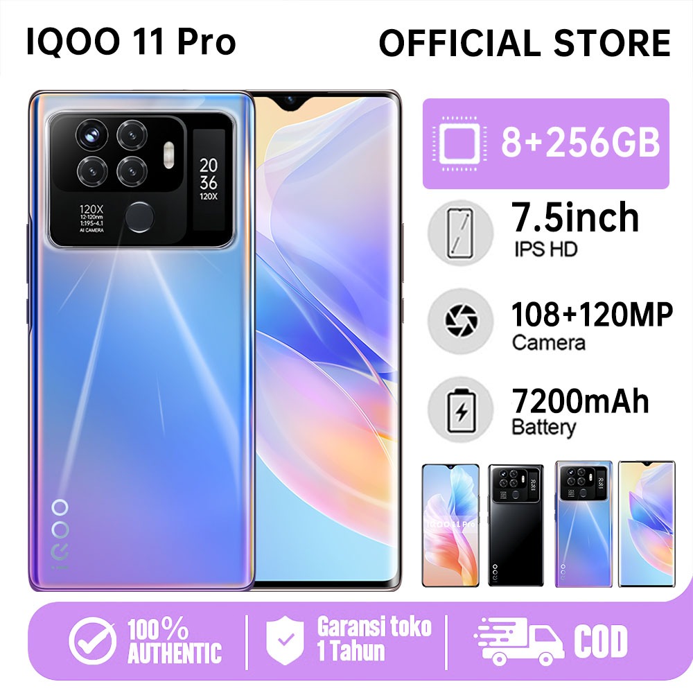 Jual hp terbaru 2023 IQOO 11 PRO 7.5inci ram 8/256GB hp murah cuci gudang 2023 smartphone hp 1 ...