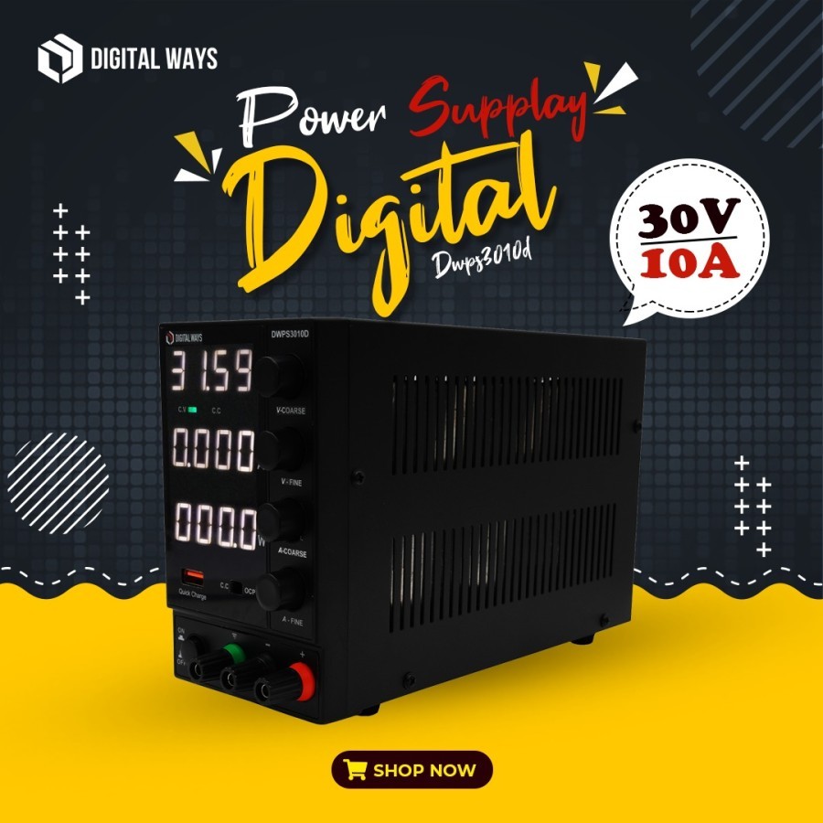 Jual POWER SUPPLY DIGITAL WAYS DW-PS3010D DC 30V/10A | Shopee Indonesia