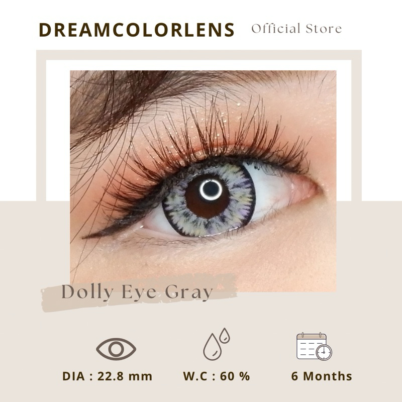 Jual Softlens The Dolly Eye Gray / Abu Normal Minus Beda Minus | Shopee ...