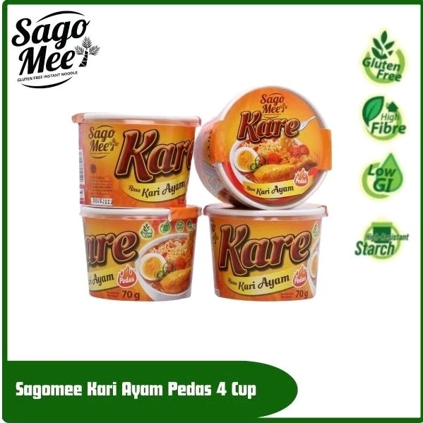 Jual SAGO MEE PAKET KARI AYAM 4 CUP SAGOMEE MIE INSTAN ENAK SEHAT ...