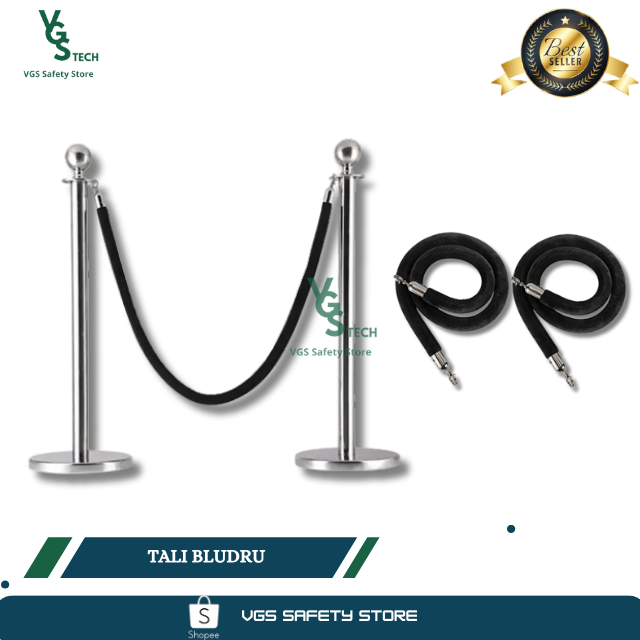 Jual Tali Pembatas Tiang Antrian Bludru Hitam | Shopee Indonesia