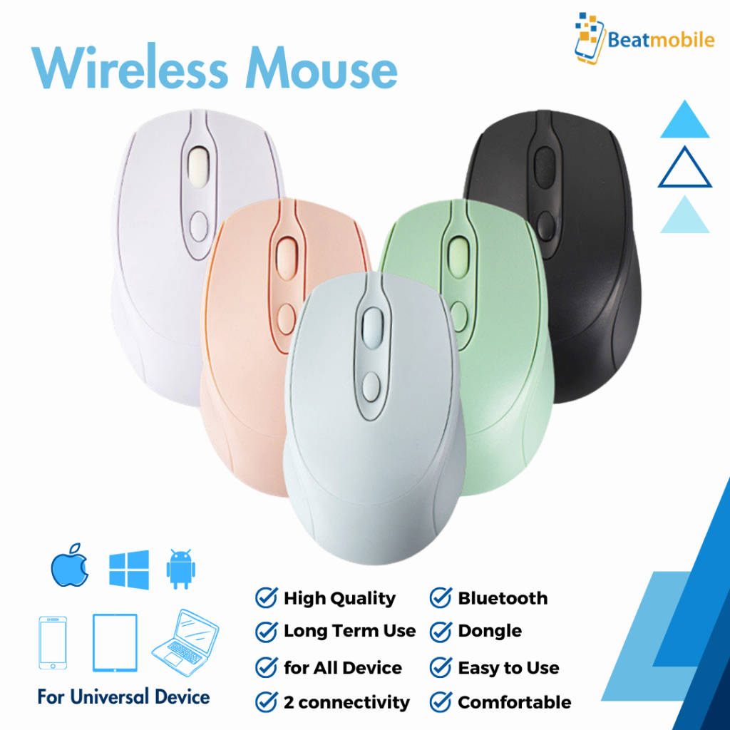 Jual Mouse Bluetooth Wireless Silent Miniso Mouse Dual Mode Connection ...