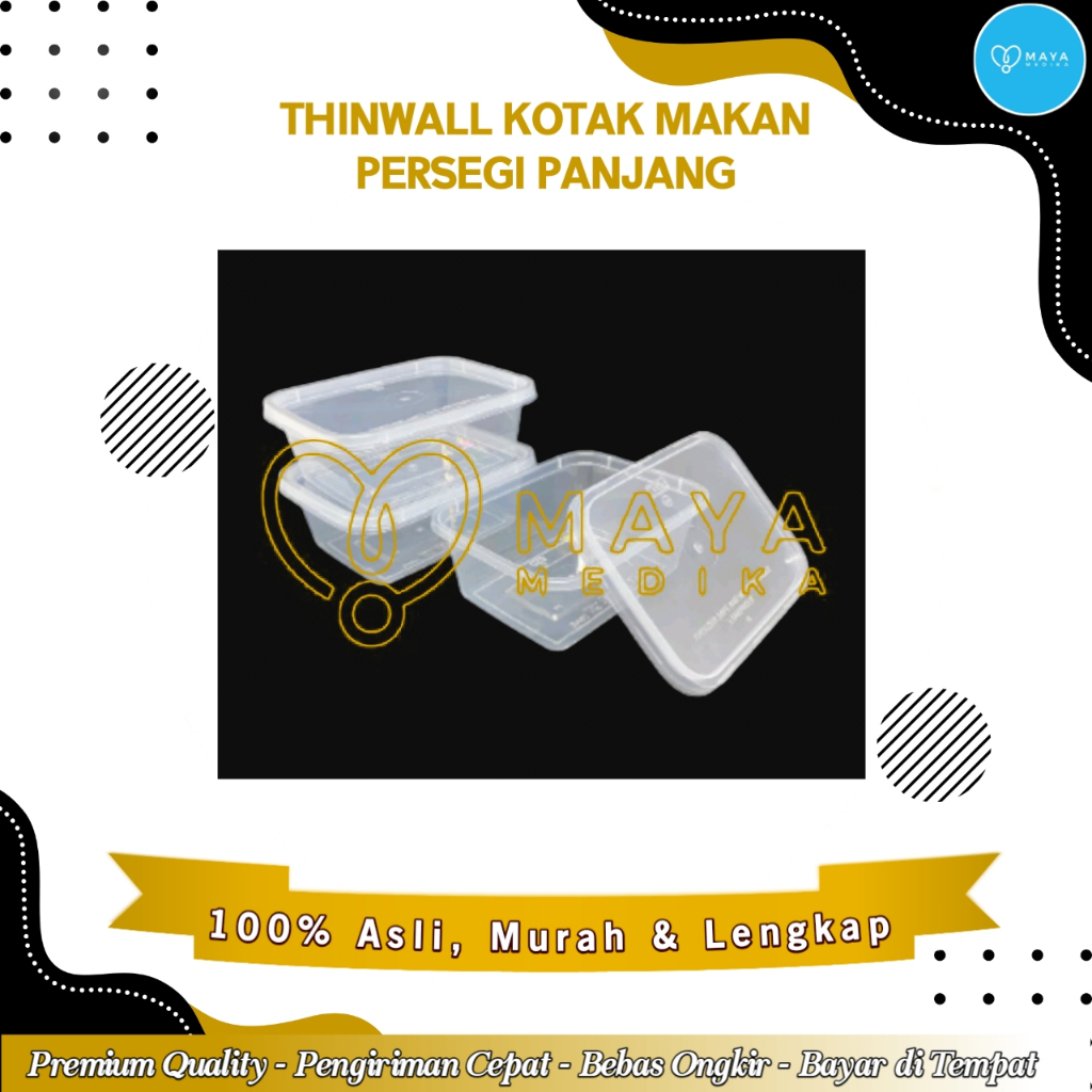 Jual Thinwall Kotak Makan Plastik Food Container Persegi panjang ...