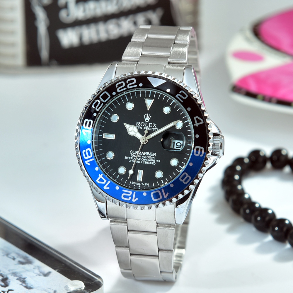 Jual Jam Tangan Pria Quartz Jam Cowok Jam Rantai Stainless Steel Luxury ...