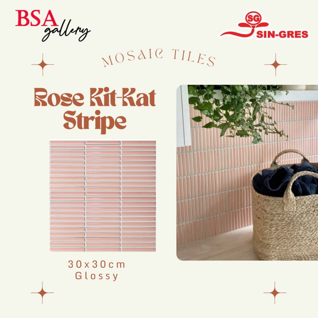 Jual MOSAIC TILE KITKAT PERSEGI PANJANG / KERAMIK MOZAIK DINDING LANTAI ...