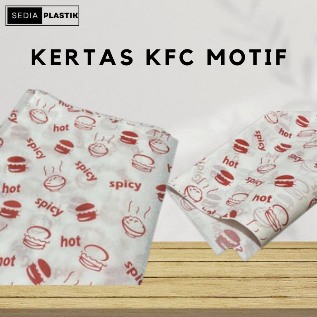 Jual KERTAS BUNGKUS NASI KFC MOTIF PUTIH KEKINIAN ISI 100 LEMBAR ...