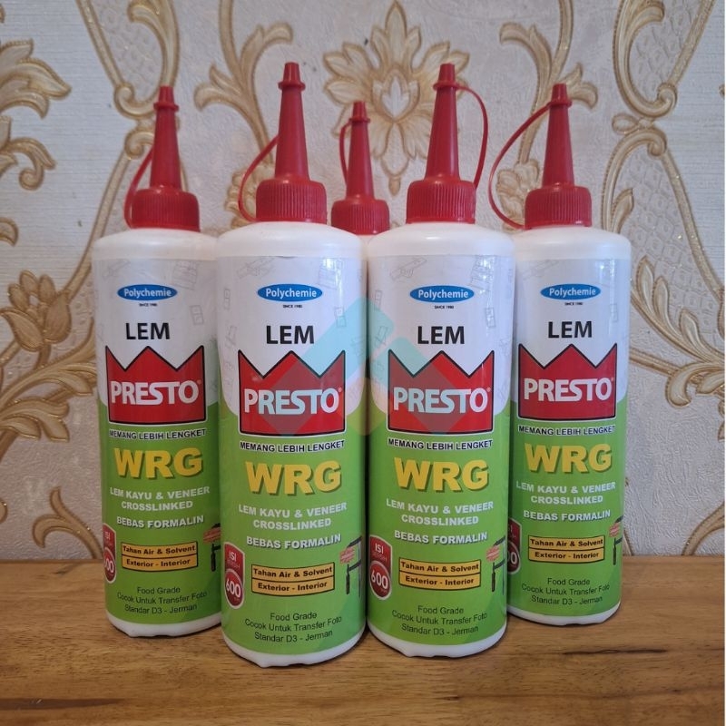 Jual lem kayu presto WRG hijau 600 gram lem kayu basah | Shopee Indonesia