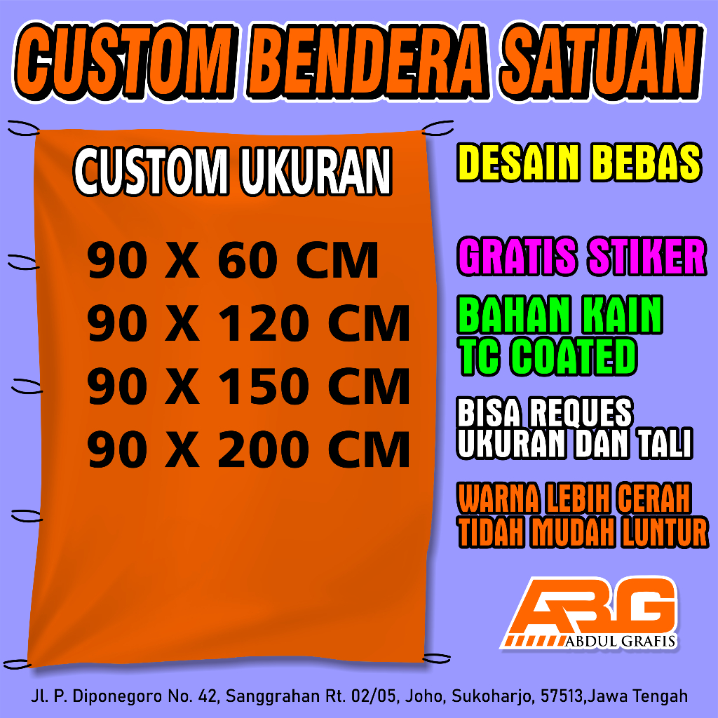 Jual PROMO CETAK BENDERA PRINTING CUSTOM SATUAN Giantflag(GF) Miniflag ...