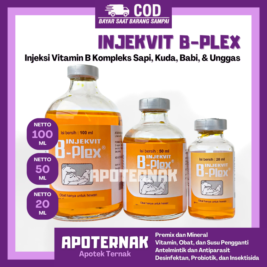 Jual INJEKVIT B-PLEX 20 ml 50 ml | Tingkatkan Produktivitas dan Imun ...