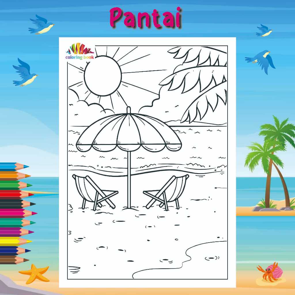 Jual KERTAS MEWARNAI / COLORING / KERTAS GAMBAR / PANTAI / KERTAS ...