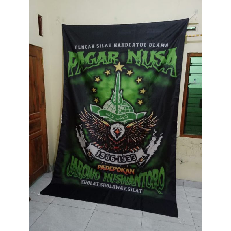 Jual BENDERA FULL PRINTING PAGAR NUSA//BISA PAKAI DESAIN SENDIRI//BISA ...