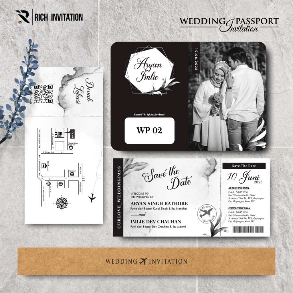Jual UNDANGAN PERNIKAHAN AESTHETIC - UNDANGAN NIKAH WEDDING PASSPORT ...