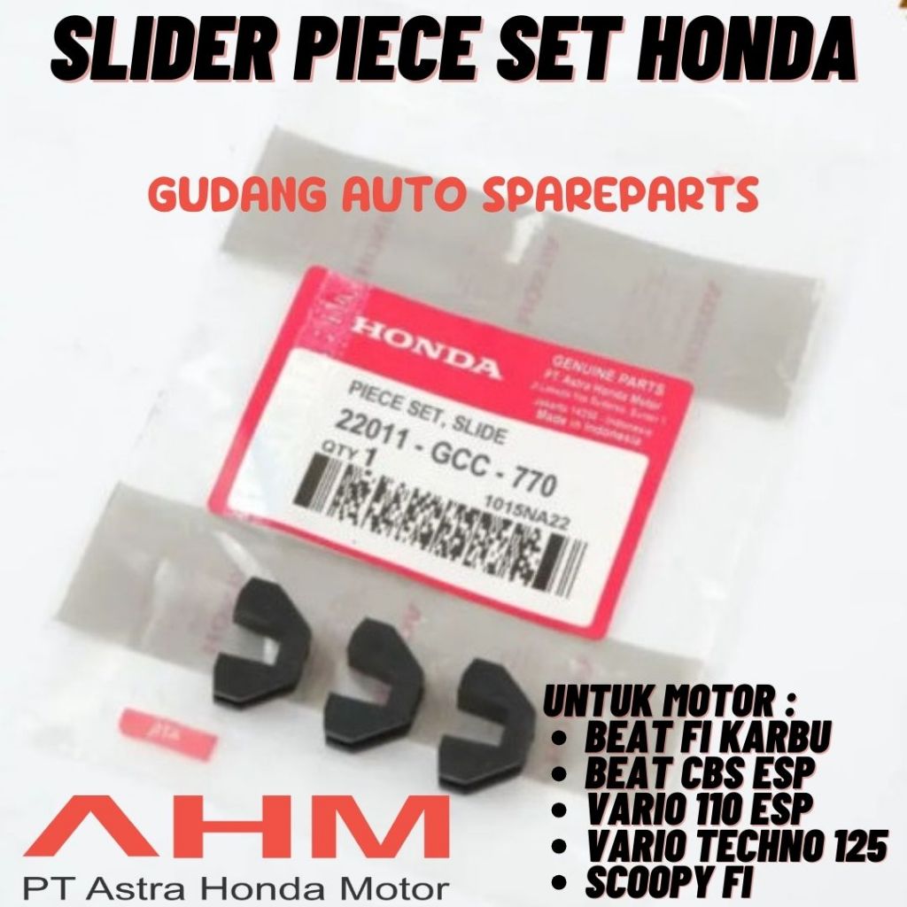 Jual ORIGINAL AHM Slider Slide Piece Set HONDA BEAT FI BEAT ESP VARIO ...