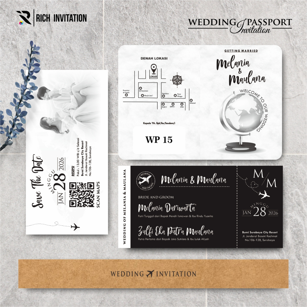 Jual UNDANGAN PERNIKAHAN AESTHETIC - UNDANGAN NIKAH WEDDING PASSPORT ...