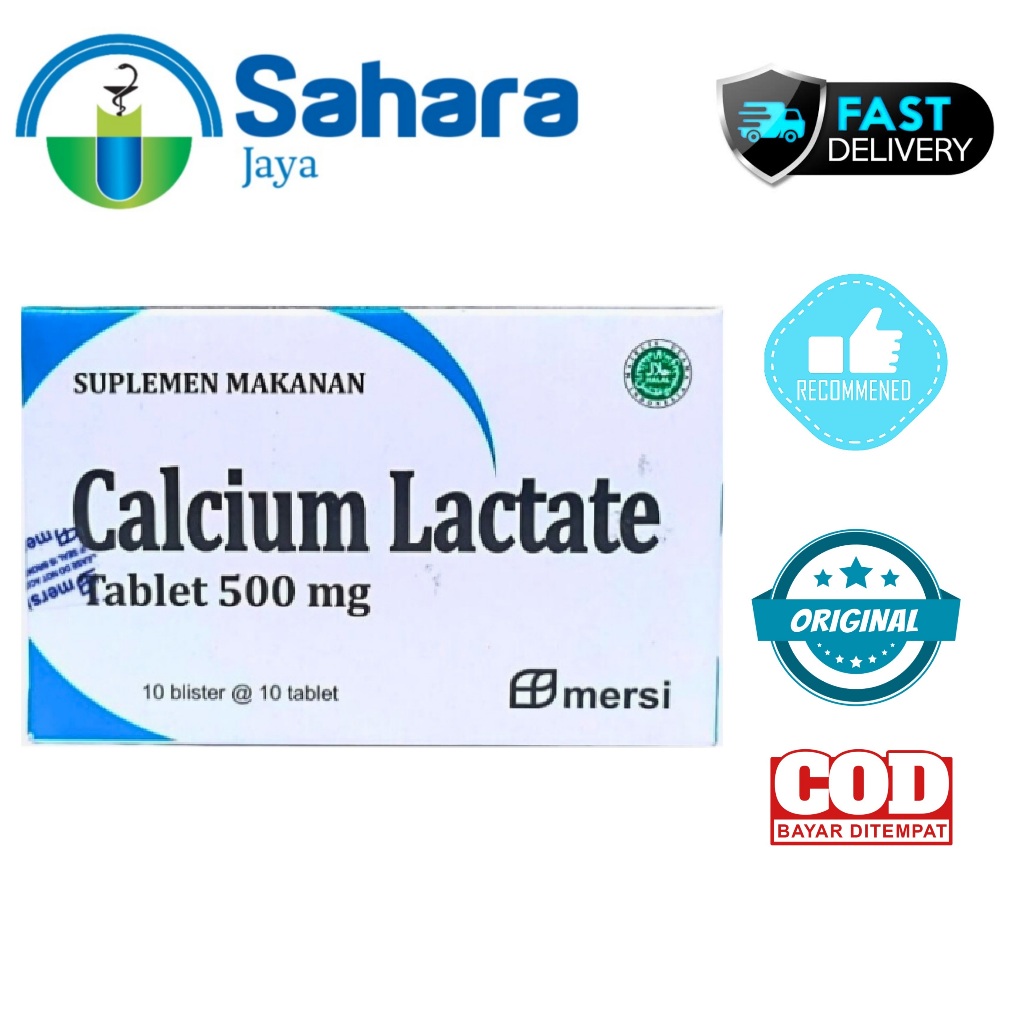 Jual [SJ] CALCIUM LACTATE MERSIFARMA 500 MG BOX 100 TABLET / Suplemen ...