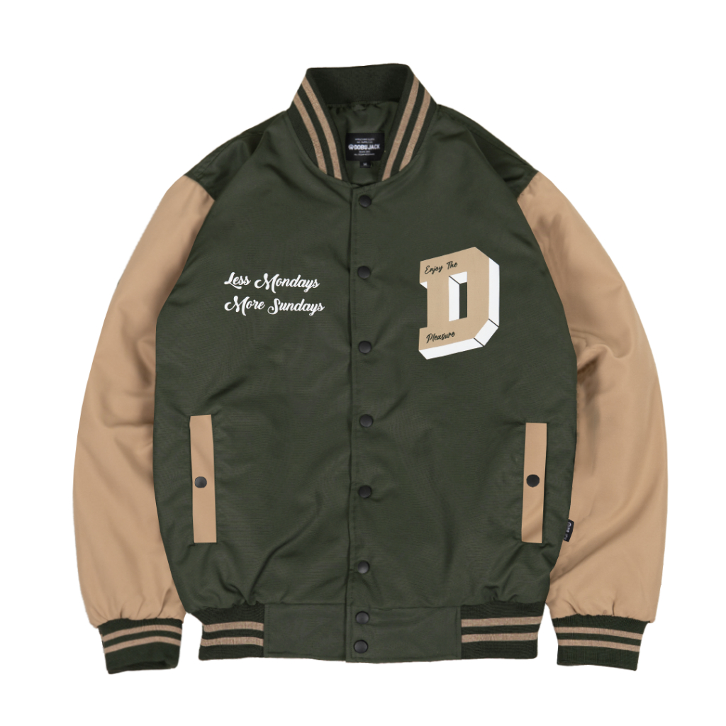 Jual Dobujack Jacket Varsity Hazeland Green Saga Cream | Shopee Indonesia